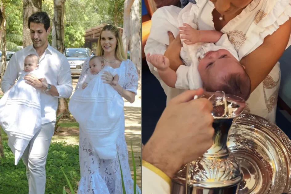 Barbara Evans mostra detalhes do batizado dos gêmeos e chama atenção