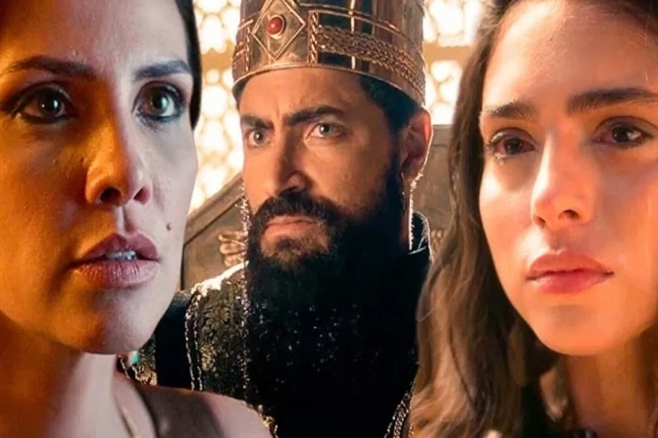 A Rainha da Pérsia - resumos de 27 e 28/06: Xerxes se rende a Ester, que o tem aos seus pés