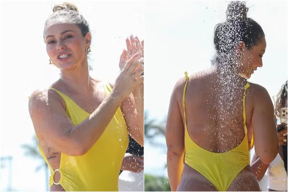 Paolla Oliveira exibe corpo real na praia, e imagens repercutem: 'tia ...